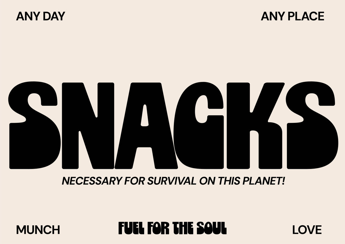 Snacks Typography Print – Mookau